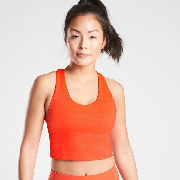 Athleta | Tops | Athleta Ultimate Space Dye Crop Top Ac Cup In Orange ...